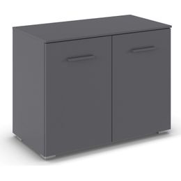 Kommode Rauch, B:80cm H:61cm T:42cmgraumetallic, Holzwerkstoff, Schlafzimmer, Sideboards, "Gamma", mit 2 T&uuml;ren, verstellbaren B&ouml;den und viel Stauraum