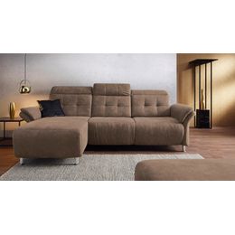 Ecksofa Home Affaire, B:270cm H:102cm T:168cm, braun, Kunstleder SOFTLUX;Flachgewebe (100% Polyester);Struktur (100% Polyester), Wohnzimmer, Sofas,