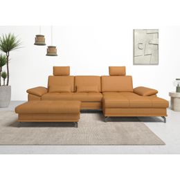 Ecksofa OTTO HOME, B:301cm H:89cm T:176cm, gelb, Luxus-Microfaser (90% Polyester, 10% Polyamid);Samtoptik (100% Polyester), Wohnzimmer, Sofas,