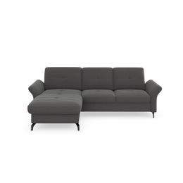 Ecksofa Home Affaire, B:258cm H:91cm T:165cm, grau, 90% Polyester 10% Polyamid, Wohnzimmer, Sofas, "Calando L-Form", wahlweise mit Bettfunktion,