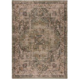 Teppich FLAIR RUGS, B:200cm H:8mm L:290cm, gr&uuml;n, Baumwolle, Jute, Kunstfaser, Wohnzimmer, Teppiche, "Selena Jute", Vintage Jute