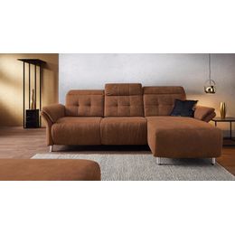Ecksofa Home Affaire, B:270cm H:102cm T:168cm, braun, Kunstleder SOFTLUX;Flachgewebe (100% Polyester);Struktur (100% Polyester), Wohnzimmer, Sofas,