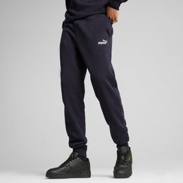 Puma Herren Trainingshose "ESS NO. 1 LOGO SWEATPANTS FL CL", blau, Gr. S, unifarben, Fleece, Obermaterial: 66% Baumwolle, 34% Polyester, Hosen, f&uuml;r
