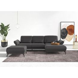 Ecksofa Home Affaire, B:284cm H:88cm T:196cm, grau, 100% Polyester, Wohnzimmer, Sofas, "Coco L-Form", Sitztiefen-, Arm- und Kopfteilverstellung,