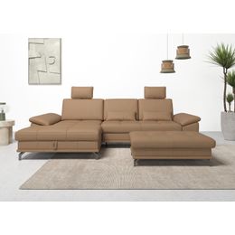 Ecksofa OTTO HOME, B:301cm H:89cm T:176cm, braun, Luxus-Microfaser (90% Polyester, 10% Polyamid);Samtoptik (100% Polyester), Wohnzimmer, Sofas,