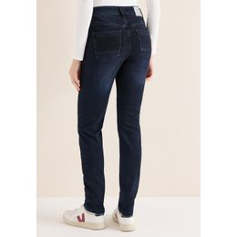 Cecil Damen Comfort-fit-Jeansdunkelblau schwarz washed, Gr. 33, unifarben, Jeans, 82% Baumwolle, 17% Polyester, 1% Elasthan, Jeans, 5-Pocket-Style
