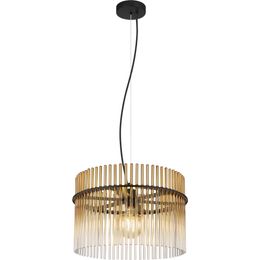 Globo LIGHTING H&auml;ngeleuchte "GORLEY", &Oslash; 40cm H: 150cm, 1 Stk.schwarz matt, Wohnzimmer, Leuchten, H&auml;ngelampe schwarz Glasst&auml;be amber klar verlaufend