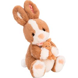 Nici Jungen Kuscheltier "Meadow Friends, Hase Hopsala 25 cm & Kind schlenkernd GREEN", braun, B:13cm H:25cm L:12cm, Pl&uuml;schfiguren