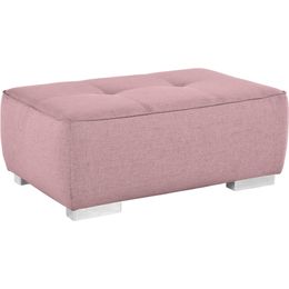 Hocker Home Affaire, B:100cm H:40cm T:66cm, rosa, Luxus-Microfaser weich (90% Polyester, 10% Polyacryl);Struktur impr&auml;gniert (100%