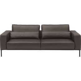 2,5-Sitzer Musterring, B:202cm H:88cm T:107cmespresso, 100% Leder, Sofas, "JustBPM100", wahlweise mit Nierenkissen und mot. Sitzauszug, Metallfu&szlig; in