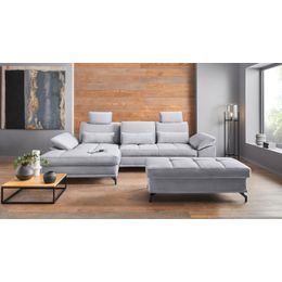 Ecksofa OTTO HOME, B:301cm H:89cm T:176cm, grau, 100% Polyester;Samtoptik (100% Polyester), Wohnzimmer, Sofas, "Costello L-Form, B: 301 cm mit