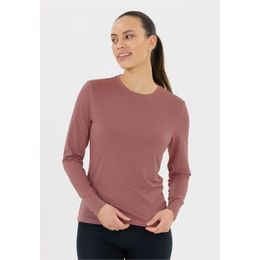 ENDURANCE ATHLECIA Langarmshirt ATHLECIA "Almi", Damen, Gr. 34, rot, 100% Polyester, unifarben, normal, Rundhals, Shirts Langarmshirt, mit feuchtigkeitsregulierender Funktion