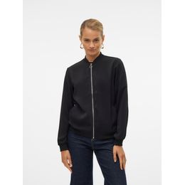 V&eacute;ro Moda VERO MODA Damen Bomberjacke "VMCONNY, leichte Jacke f&uuml;r den &Uuml;bergang"schwarz, Gr. XS, unifarben, Web, Obermaterial: 96% Polyester, 4% Elasthan,