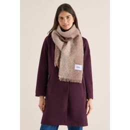 Cecil Damen Schalurban taupe, unifarben, Stoff, 100% Polyester, Modet&uuml;cher, mit Fransen am Saum