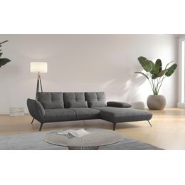 Ecksofa OTTO HOME, B:276cm H:88cm T:183cm, grau, 100% Polyester, Wohnzimmer, Sofas, "Mikado L-Form", inkl. Sitztiefenverstellung und