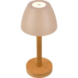 LED Au&szlig;en-Tischleuchte "SERINA WOOD 7661011"beige, Briloner Leuchten, Leuchten