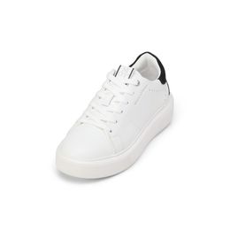 Marc O'Polo Sneaker MARC O'POLO "aus edlem Rindleder", Damen, Gr. 40, sanftes wei&szlig;, schwarz, Obermaterial: 100% Leder, unifarben, Schuhe Sneaker