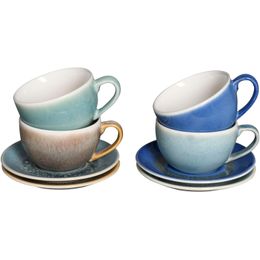 Cappuccinotasse Creatable "Caldera Mix, Cappuccino-Set, 8-tlg.", bunt, 8 Stk., Steinzeug, Trinkgef&auml;&szlig;e, Cappuccinotasse, Reaktivglasur