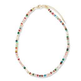Firetti Damen Collier "Schmuck Geschenk Edelstahl Halsschmuck Halskette Edelstein", Edelstahl Perlen Textil, L: 43 B: 4mmgelbgoldfarben, gelb,