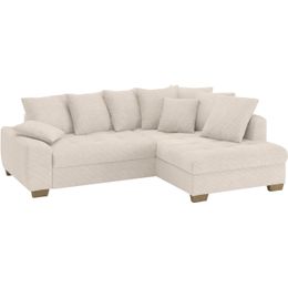 Ecksofa MR. COUCH, B:243cm H:88cm T:190cm, beige, Stripes (92% Polyester / 8% Nylon), Wohnzimmer, Sofas, "Nikita II, L-Form", Wahlweise mit
