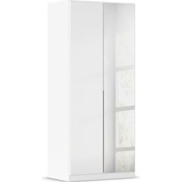 Dreht&uuml;renschrank OTTO HOME "Kleiderschrank Kleiderschr&auml;nke Schrank Garderobe AGORDO mit Glasfront", wei&szlig; (alpinwei&szlig;, glas kristallwei&szlig;), B:91cm H:210cm T:54cm, Holzwerkstoff, Schr&auml;nke, Dreht&uuml;renschrank, durchdachte Innenausstattung, in 7 Breiten und 2 H&ouml;hen MADE IN GERMANY