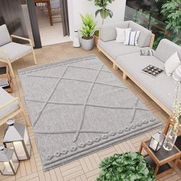 Teppich Carpet City, B:80cm H:5mm L:150cm, grau, Polypropylen (PP), Wohnzimmer, Teppiche, "In-& Outdoorteppich Santorini 58578, 3D-Effekt,