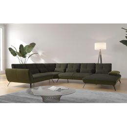 Wohnlandschaft OTTO HOME, B:376cm H:88cm T:297cm, gr&uuml;n, 100% Polyester, Sofas, "Mikado U-Form", inkl. Sitztiefenverstellung und Armteilverstellung
