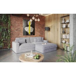 Ecksofa Home Affaire, B:264cm H:87cm T:196cm, silber, 100% Polyester, Wohnzimmer, Sofas, "Innovid L-Form", Modernes Modul-Polsterprogramm