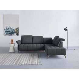 Ecksofa Home Affaire, B:260cm H:79cm T:220cm, grau, 98% Polyester 2% Polyamid, Wohnzimmer, Sofas, "Fresh L-Form", Federkern, wahlweise