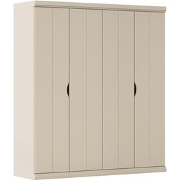Kleiderschrank Rauch "Dreht&uuml;renschrank Schrank Garderobe W&auml;scheschrank Schlafzimmer MARLENE", beige (beige (champagner)), B:181cm H:203cm T:56cm, Holzwerkstoff, Schr&auml;nke, Kleiderschrank, in 3 Breiten 91/136/181 cm im Landhaus-Stil MADE IN GERMANY