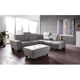 Ecksofa Home Affaire, B:283cm H:84cm T:253cm, grau, Struktur fein (100% Polyester);Luxus-Microfaser weich (90% Polyester, 10% Polyamid), Wohnzimmer,