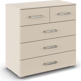 Kommode Rauch, B:80cm H:81cm T:42cmbeige (champagner), Holzwerkstoff, Schlafzimmer, Sideboards, "Gamma", mit f&uuml;nf ger&auml;umigen Schubladen in