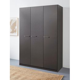 Dreht&uuml;renschrank Rauch, B:136cm H:197cm T:54cm, grau, Holzwerkstoff, Schr&auml;nke, "Kleiderschrank Schrank Garderobe W&auml;scheschrank VANDOR", in drei