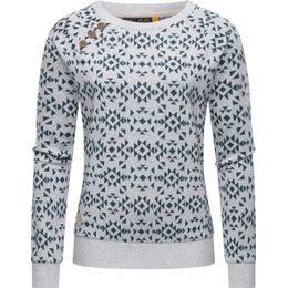 Ragwear Damen Rundhalspullover "Darria Aztec", grau, Gr. XXXL, Obermaterial: 70% Baumwolle, 30% Polyester, Pullover, Leichter Damen Pullover mit