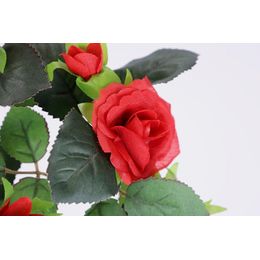Kunstblume I.GE.A., B:30cm H:74cm L:11cm, rot, Polyester, Kunstpflanzen, "K&uuml;nstlicher Rosenh&auml;nger", Rosenranke Rosenbogen Rosen Blume Rosengirlande