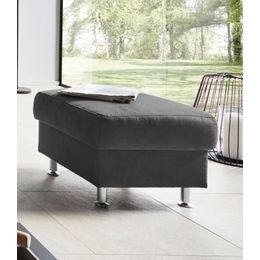 Hocker Home Affaire, B:58cm H:47cm T:58cm, grau, Struktur impr&auml;gniert (100% Polyester);Luxus-Microfaser ALTARA NUBUCK (100% Polyester);Struktur (52%
