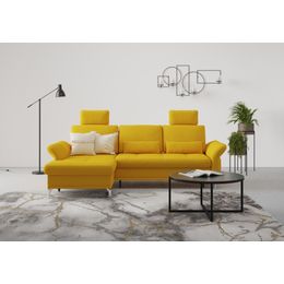 Ecksofa Home Affaire, B:275cm H:89cm T:175cm, braun, 98%Polyester, 2%Polyamid, Wohnzimmer, Sofas, "Palm Beach L-Form", Federkern, mit