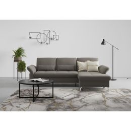 Ecksofa Home Affaire, B:275cm H:89cm T:175cm, braun, 100%Polyester, Wohnzimmer, Sofas, "Palm Beach L-Form", Federkern, mit Sitztiefenverstellung,
