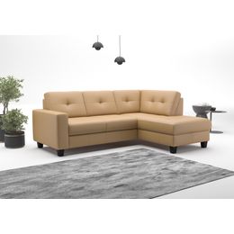 Ecksofa Home Affaire, B:226cm H:91cm T:170cmcappuccino, Wohnzimmer, Sofas, "Varese", wahlweise mit Bettfunktion und Bettkasten