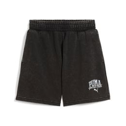 Trainingsshorts Puma "CLASS WASHED SHORTS 5" TR", Damen, Gr. XS, N-Gr, schwarz (Puma schwarz), Sweatware, Obermaterial: 68% Baumwolle, 32% Polyester, bedruckt, regular fit kurz, Hosen, sportlicher Stil, mit grafischem Print, mit Eingrifftaschen