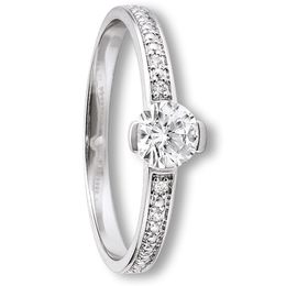 ONE ELEMENT Damen Goldring "Zirkonia Ring aus 333 Wei&szlig;gold Zirkonia Ring aus 333 Wei&szlig;gold", 56,mit Zirkonia, Gold Wei&szlig;gold 333, silber, Gold,