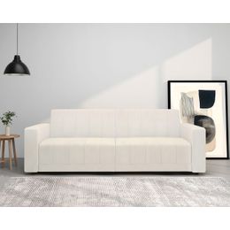 3-Sitzer DOREL HOME, B:225cm H:82cm T:91cm, beige, 100% Polyester, Sofas, "Allie II Schlafsofa 225 cm", Bett-Funktion (108/190cm), R&uuml;ckenlehne