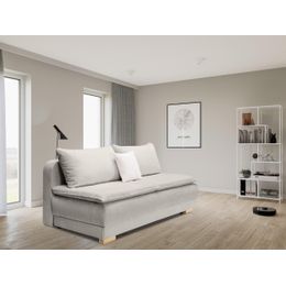 Schlafsofa Home Affaire, B:218cm T:96cm, grau, 100%Polyester, Jugendzimmer, Sofas, "Bea", Dauerschlafsofa, Bettfunktion und-kasten,Boxspringsofa