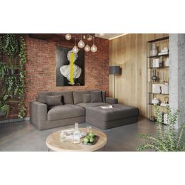 Ecksofa Home Affaire, B:264cm H:87cm T:196cm, braun, 100% Polyester, Wohnzimmer, Sofas, "Innovid L-Form", Modernes Modul-Polsterprogramm