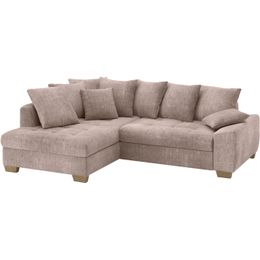 Ecksofa MR. COUCH, B:243cm H:88cm T:190cm, beige, Dolce (100% Polyester), Wohnzimmer, Sofas, "Nikita II, L-Form", Wahlweise mit Bettfunktion &