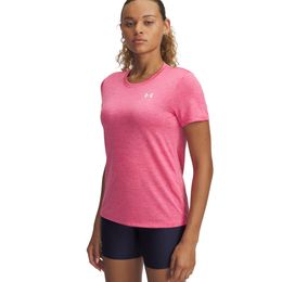 Under Armour Damen Trainingsshirt "TECH SSC- TWIST"super pink,, wei&szlig;, Gr. XXL, Obermaterial: 100% Polyester, Shirts, Kurzarm-Design, normale