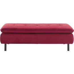 Hockerbank Home Affaire, B:137cm H:44cm T:65cm, rot, 100% Polyester, Hocker, "Birkholm", passend zur Serie "Birkholm", B/T/H: 137/65/44 cm