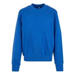 Rundhalspullover Urban Classics "Urban Classics Boys Light Terry Crew", Jungen, Gr. 110/116, royalblau, 75% Baumwolle, 25% Polyester, unifarben, normal, Rundhals, Pullover Rundhalspullover