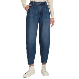 Mom-Jeans Tom Tailor Denim, Damen, Gr. XL (42), N-Gr, blau (used mid stone), Denim/Jeans, Obermaterial: 59% Lyocell, 39% Polyester, 2% Elasthan, unifarben, loose fit lang, Jeans, mit Stretchanteil, Topseller