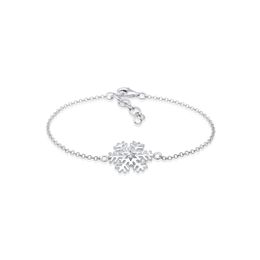 Elli Damen Armband "Schneeflocke mit Kristallen von Swarovski 925 Silber", 16cm,mit Steinen, Silber 925 (Sterlingsilber)silber, wei&szlig;, Silber 925